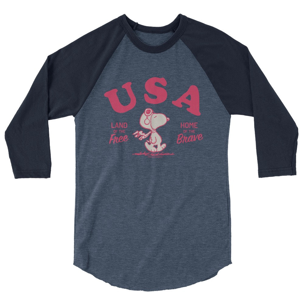 Snoopy USA ¾ Sleeve Raglan Shirt – Peanuts Shop